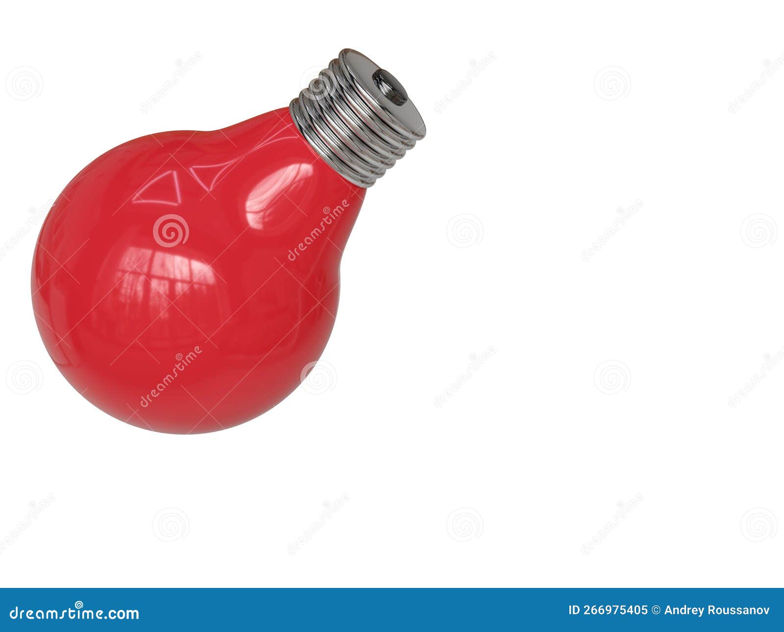 Red light bulb. 3d render stock illustration. Illustration of light ...