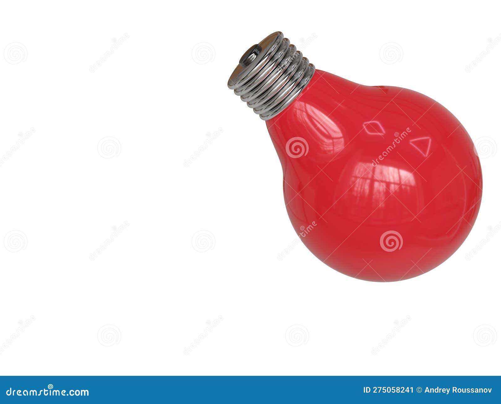 Red light bulb. 3d render stock illustration. Illustration of modern ...