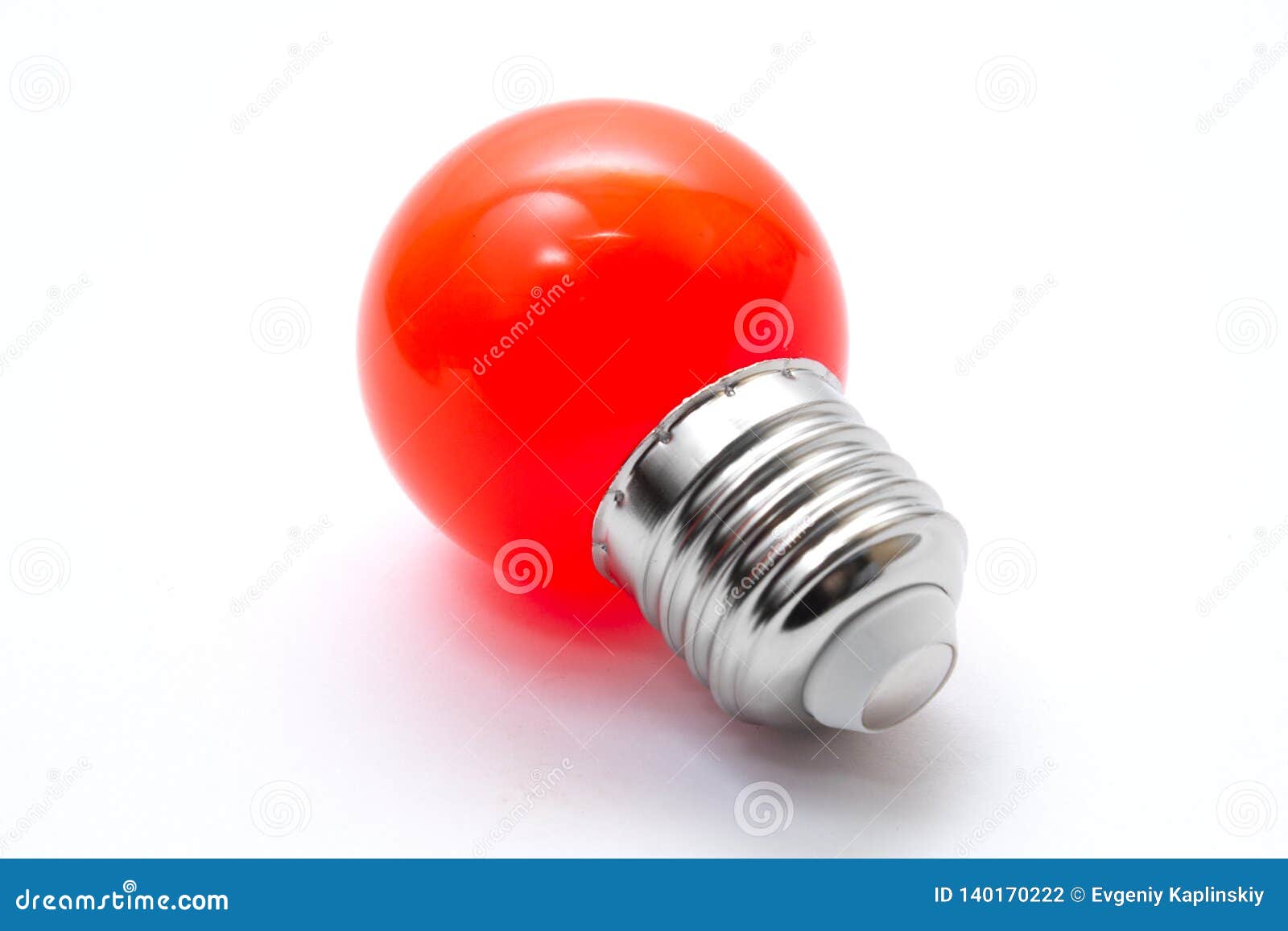 Red Light Bulb Isolated on White Background. Stock Photo - Image of ...