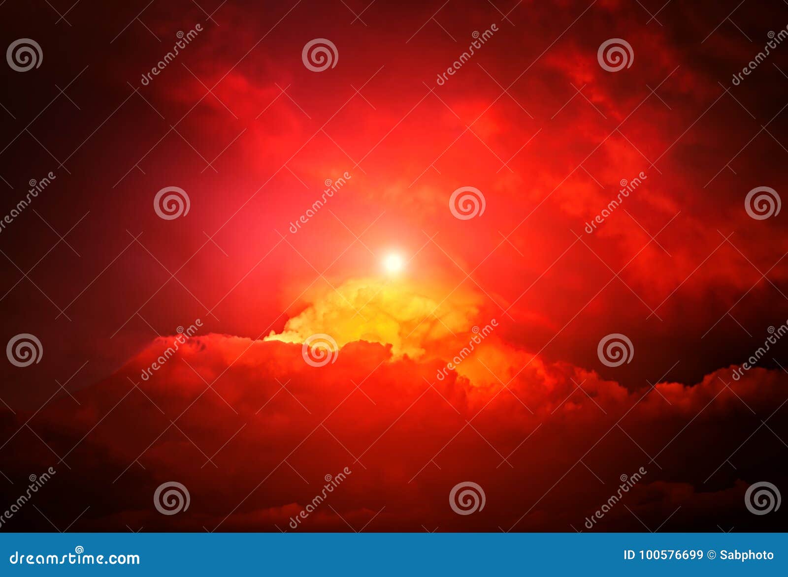 Red Sunlight and Clouds stock image. Image of sunlight - 100576699
