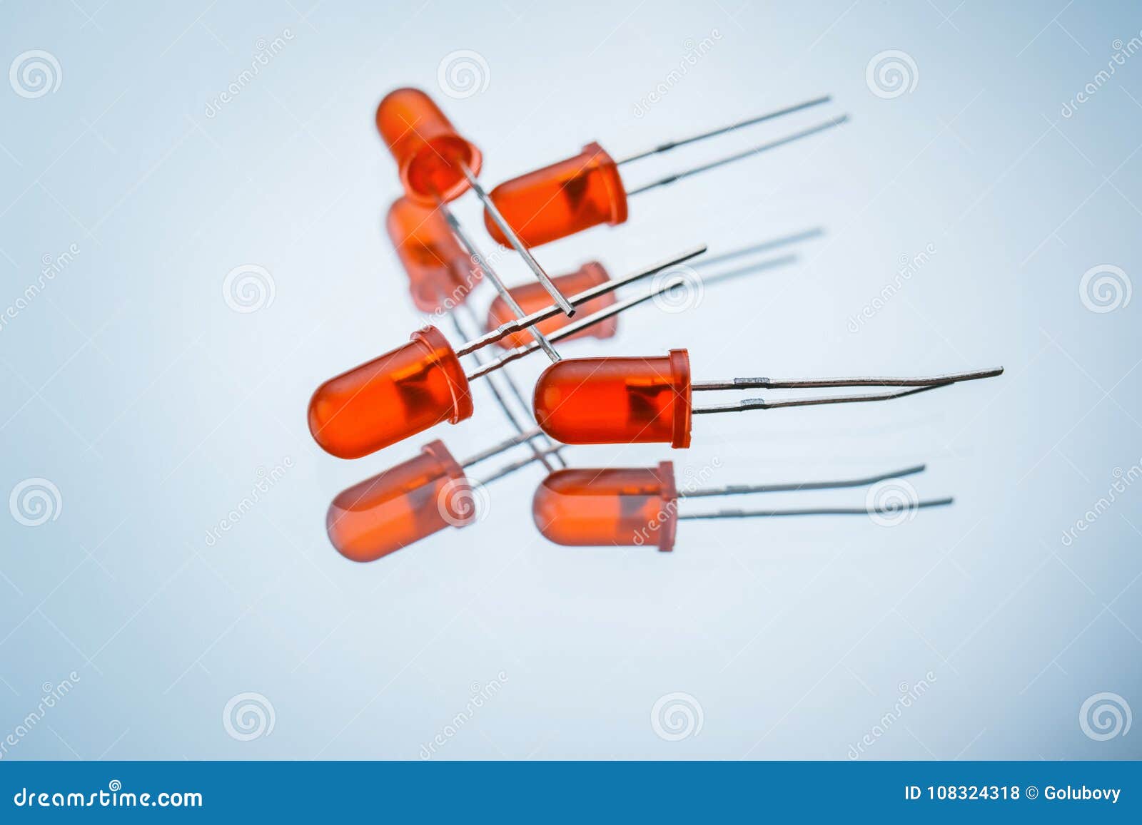 Red Light Emitting Diode Electronic Element Stock Photo - Image of ...