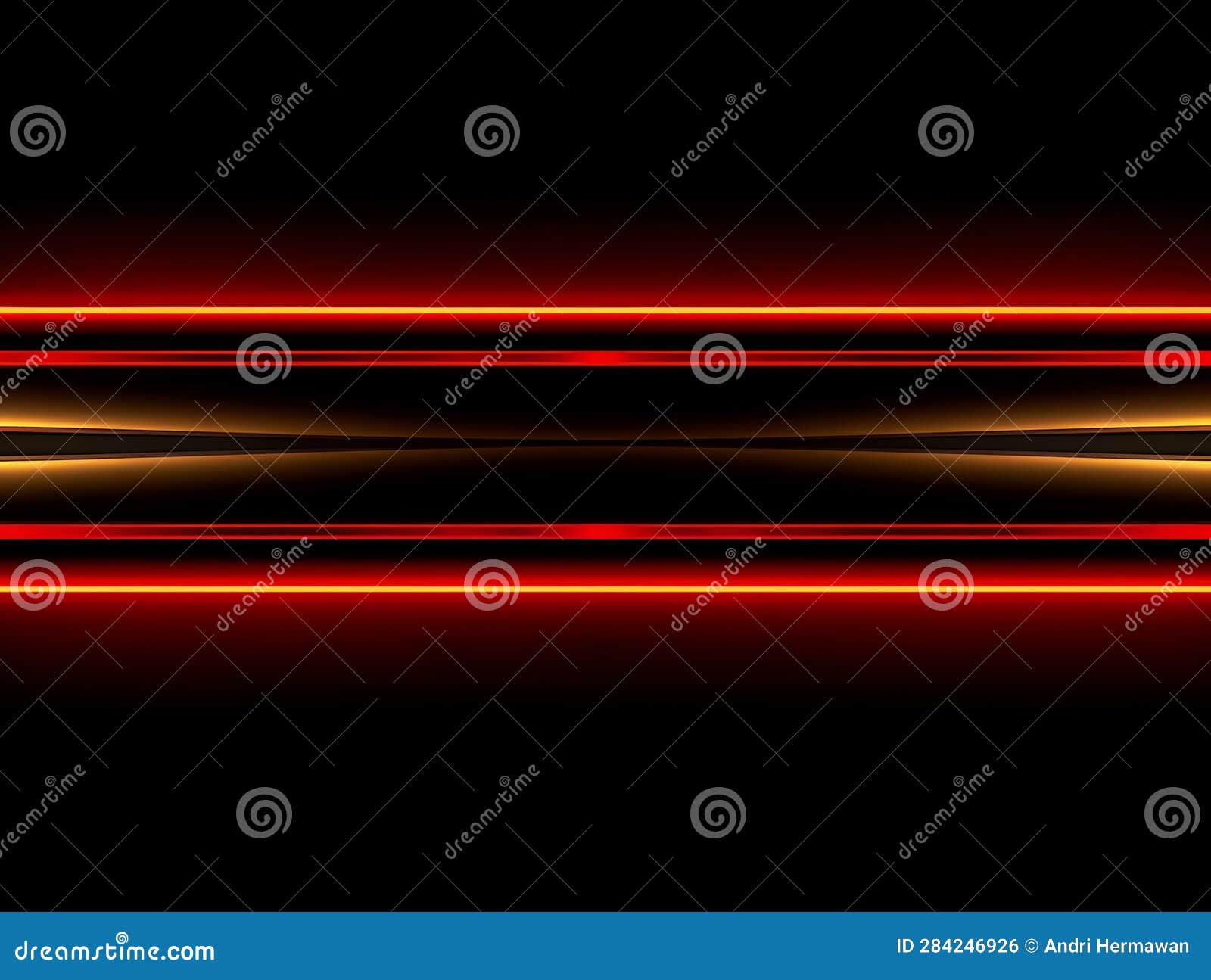 Red Light Gold Horizontal Line on Black Background Stock Illustration ...