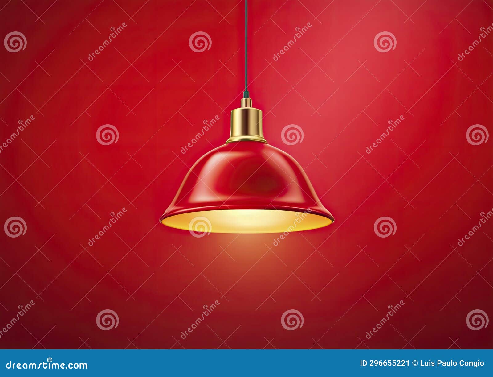 A Red Light Hanging from a Red Ceiling Stock Image - Image of vibrant ...