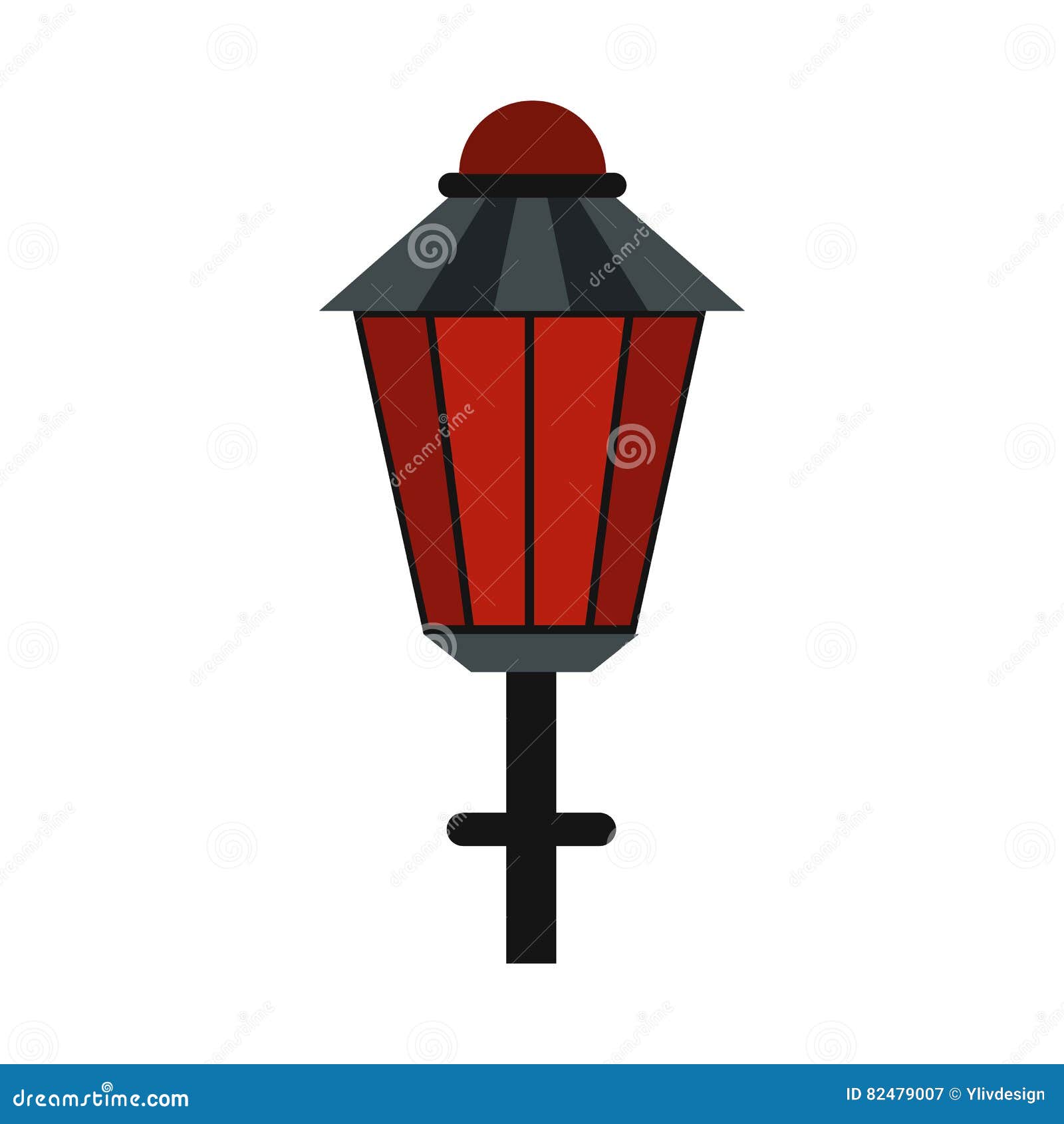 Red Light Icon in Flat Style Stock Vector - Illustration of reflection ...