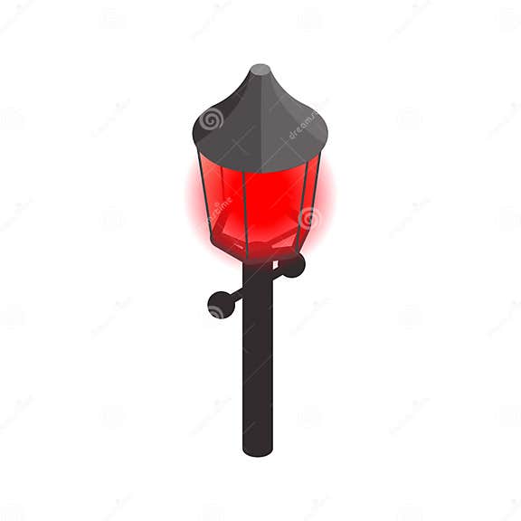 Red Light Icon, Isometric 3d Style Stock Illustration - Illustration of ...