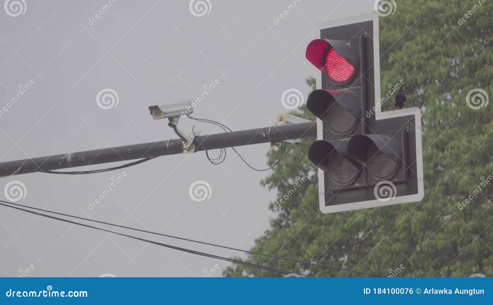 Red Light at the Intersection with Surveillance Cameras Stock Footage ...