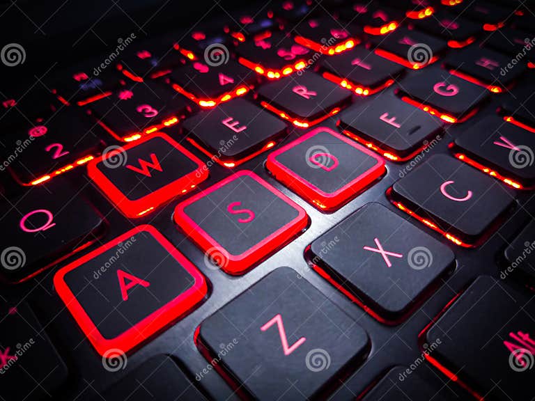 Red Light Keyboard Hd Wallpaper Background Stock Photo - Image of ...