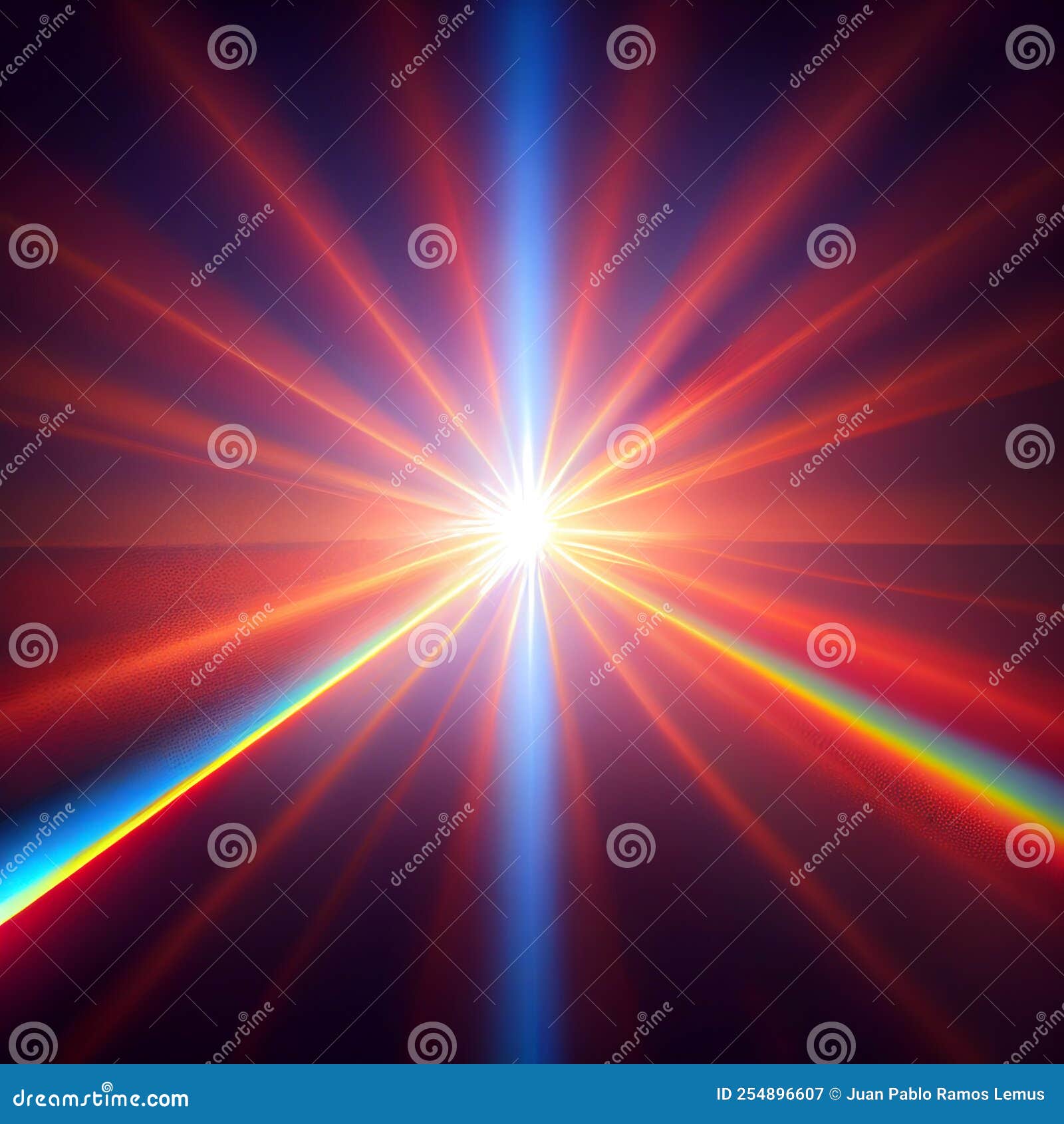 Red Light Lens Flare on Black Background. Stock Illustration ...