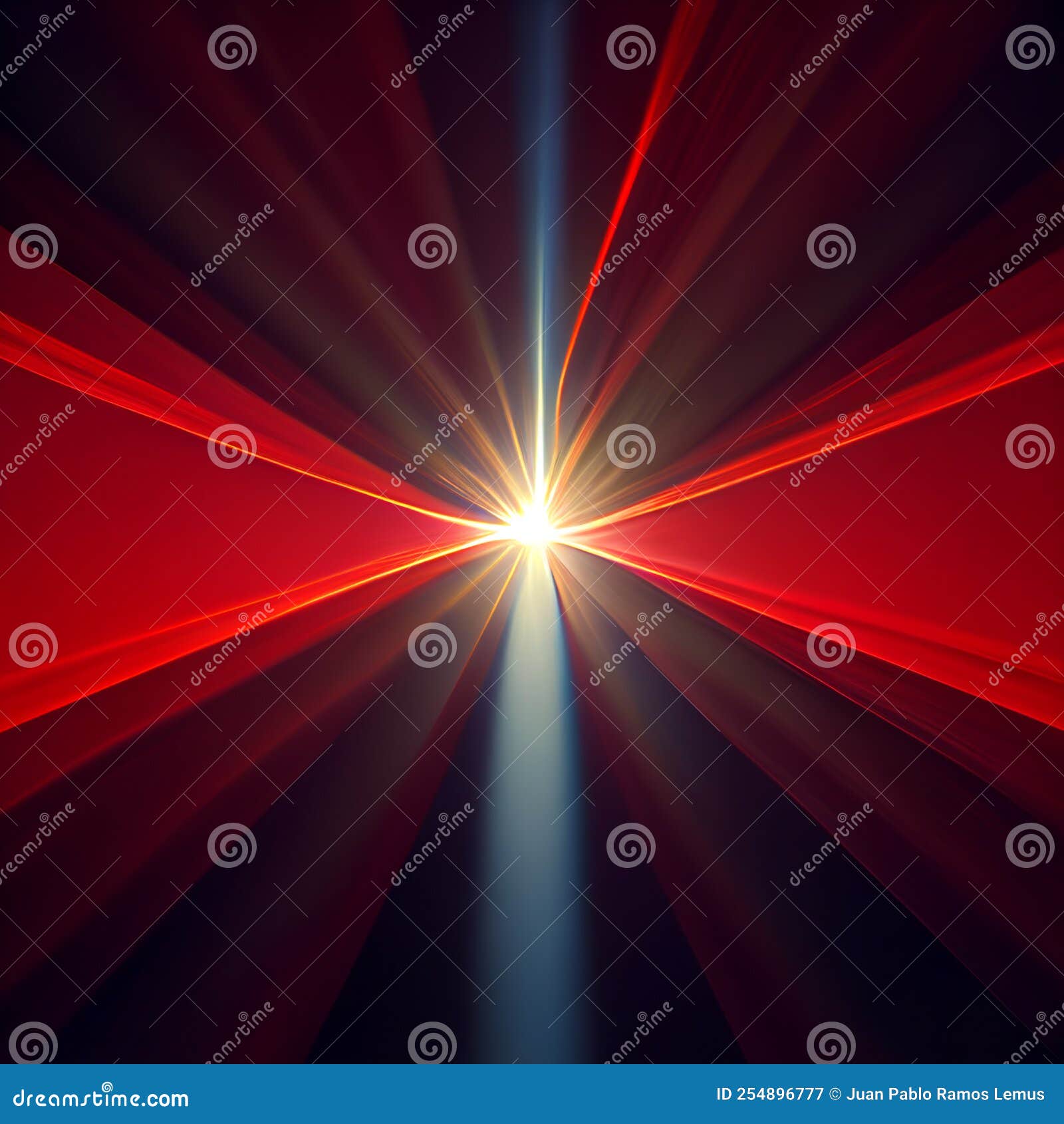 Red Light Lens Flare on Black Background. Stock Illustration ...