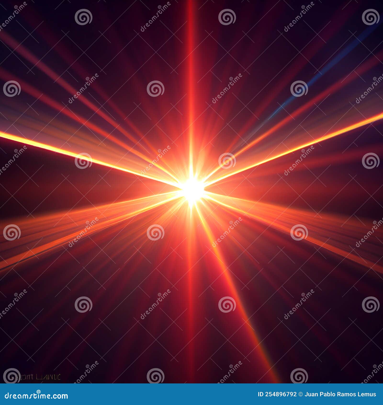 Red Light Lens Flare on Black Background. Stock Illustration ...