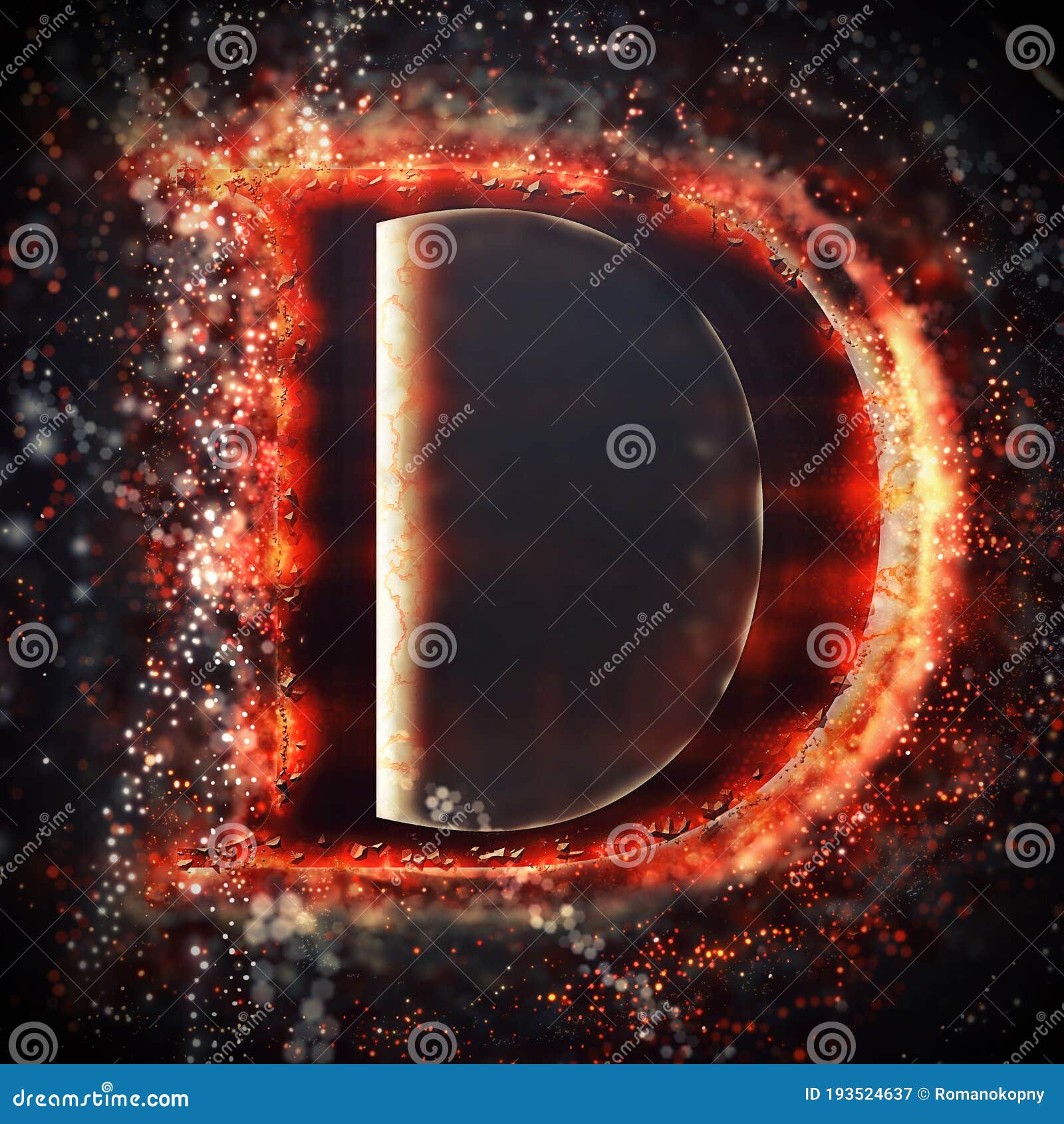 Red light letter D stock illustration. Illustration of burn - 193524637