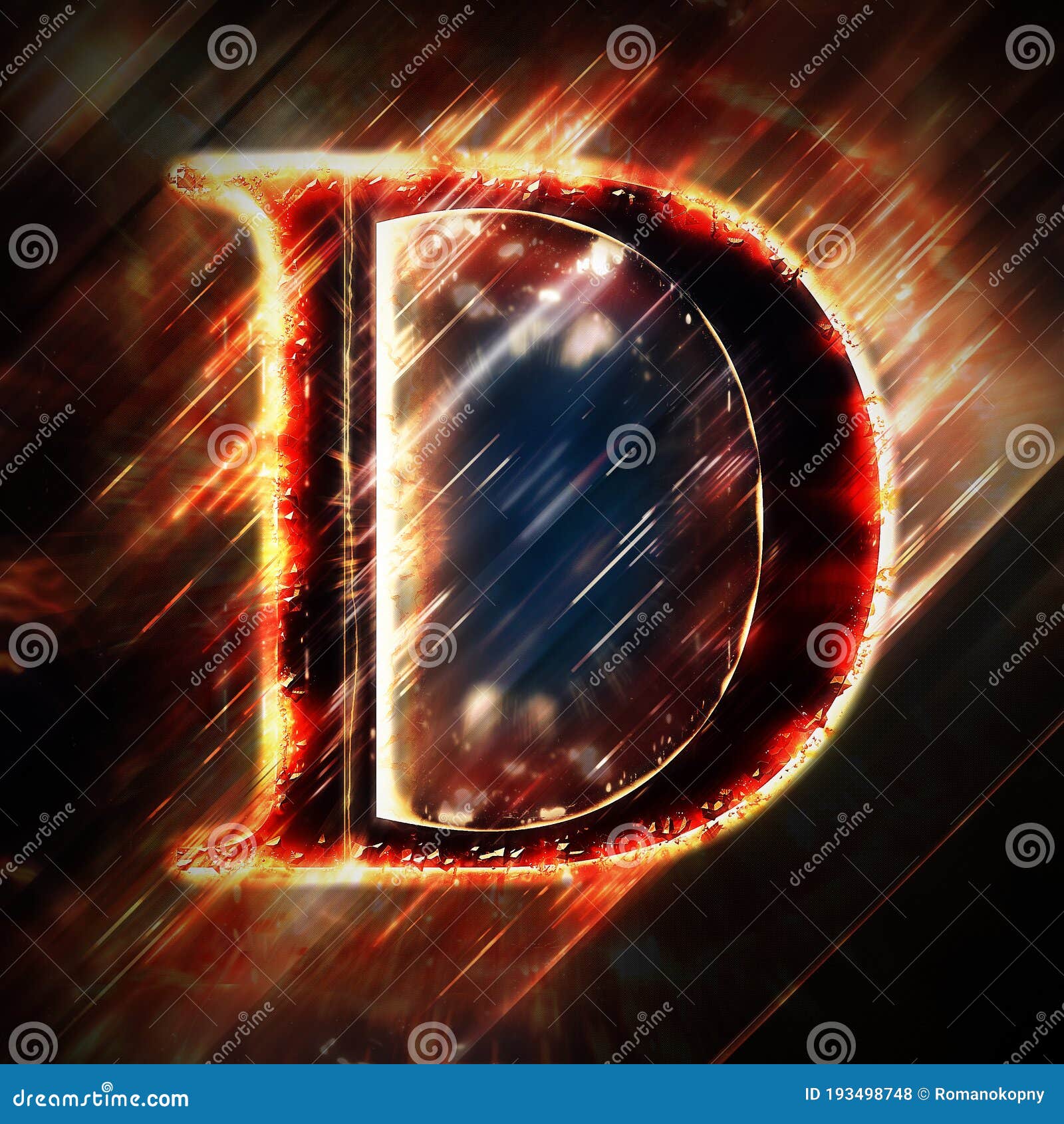 Red light letter D stock illustration. Illustration of background ...
