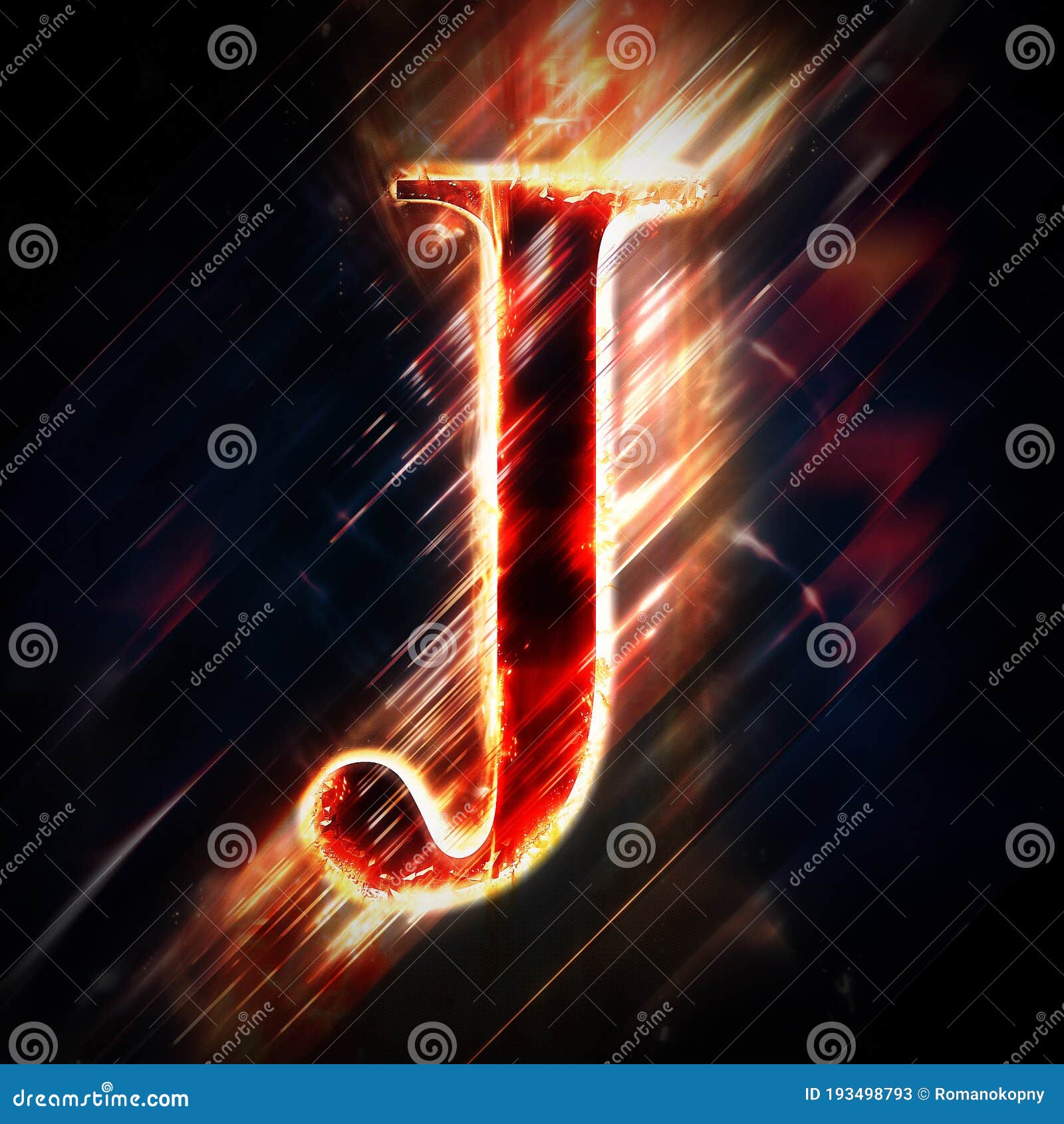 Red light letter J stock illustration. Illustration of glow - 193498793