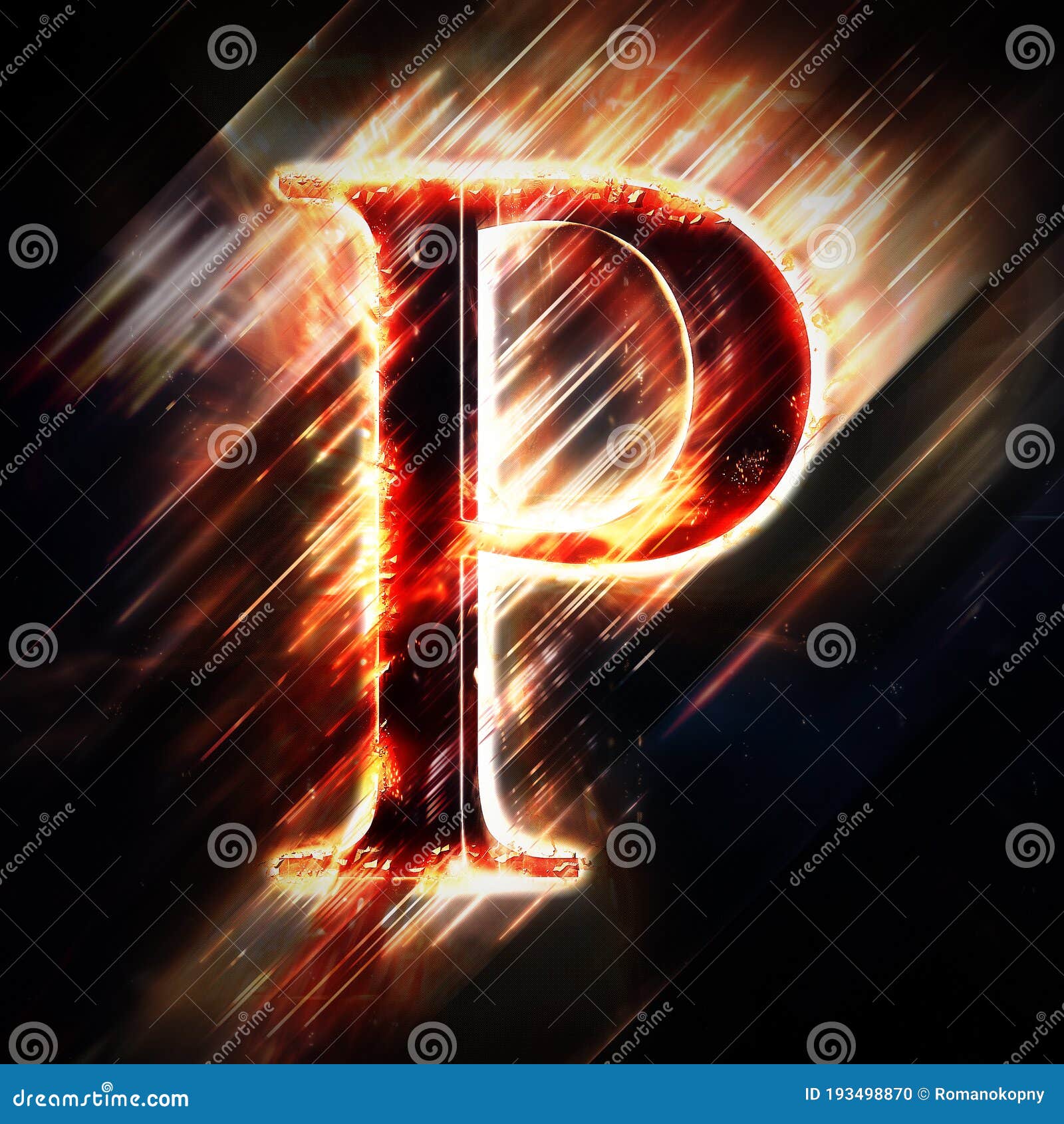 Red light letter P stock illustration. Illustration of glowing - 193498870