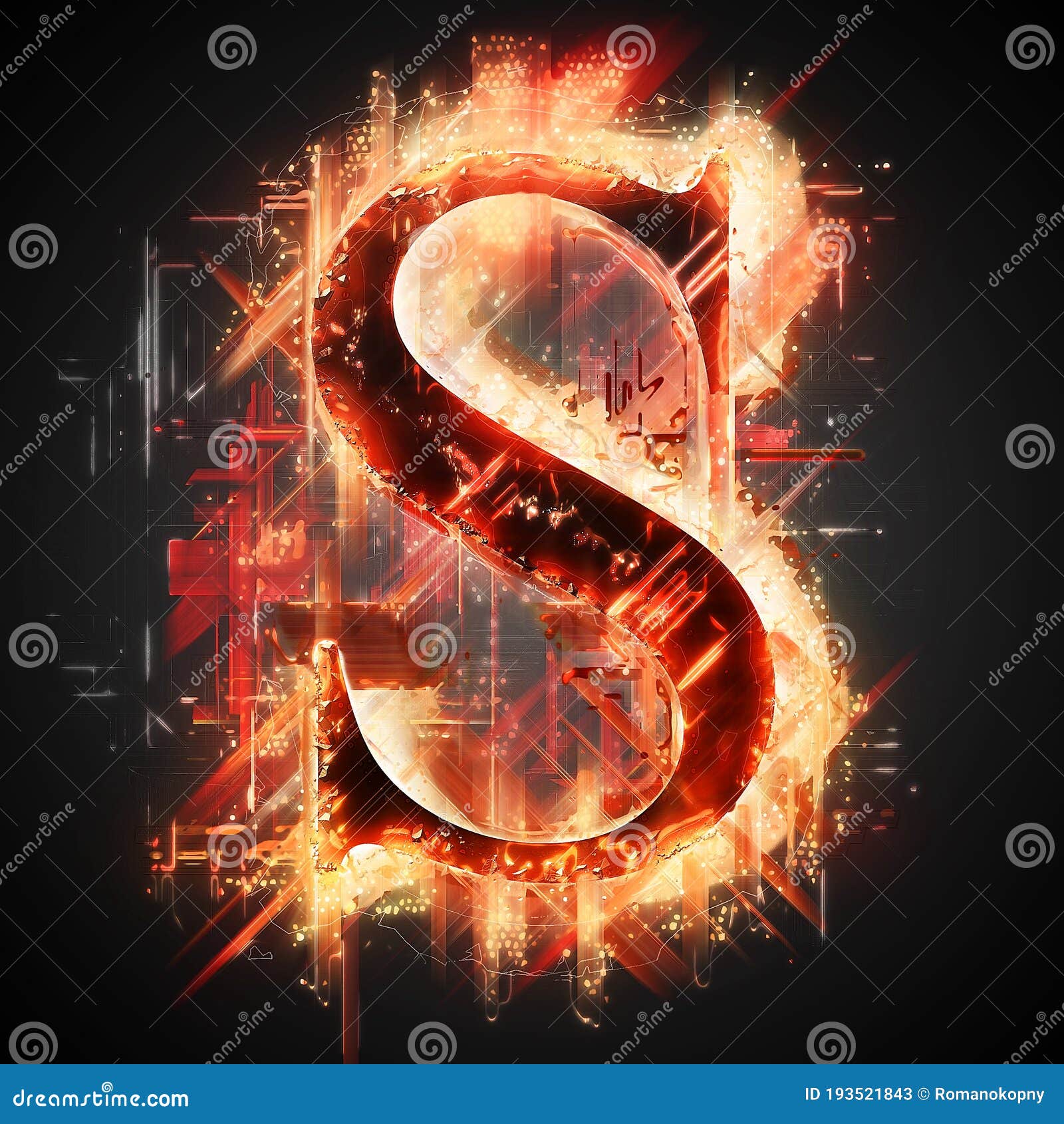 Red light letter S stock illustration. Illustration of shine - 193521843