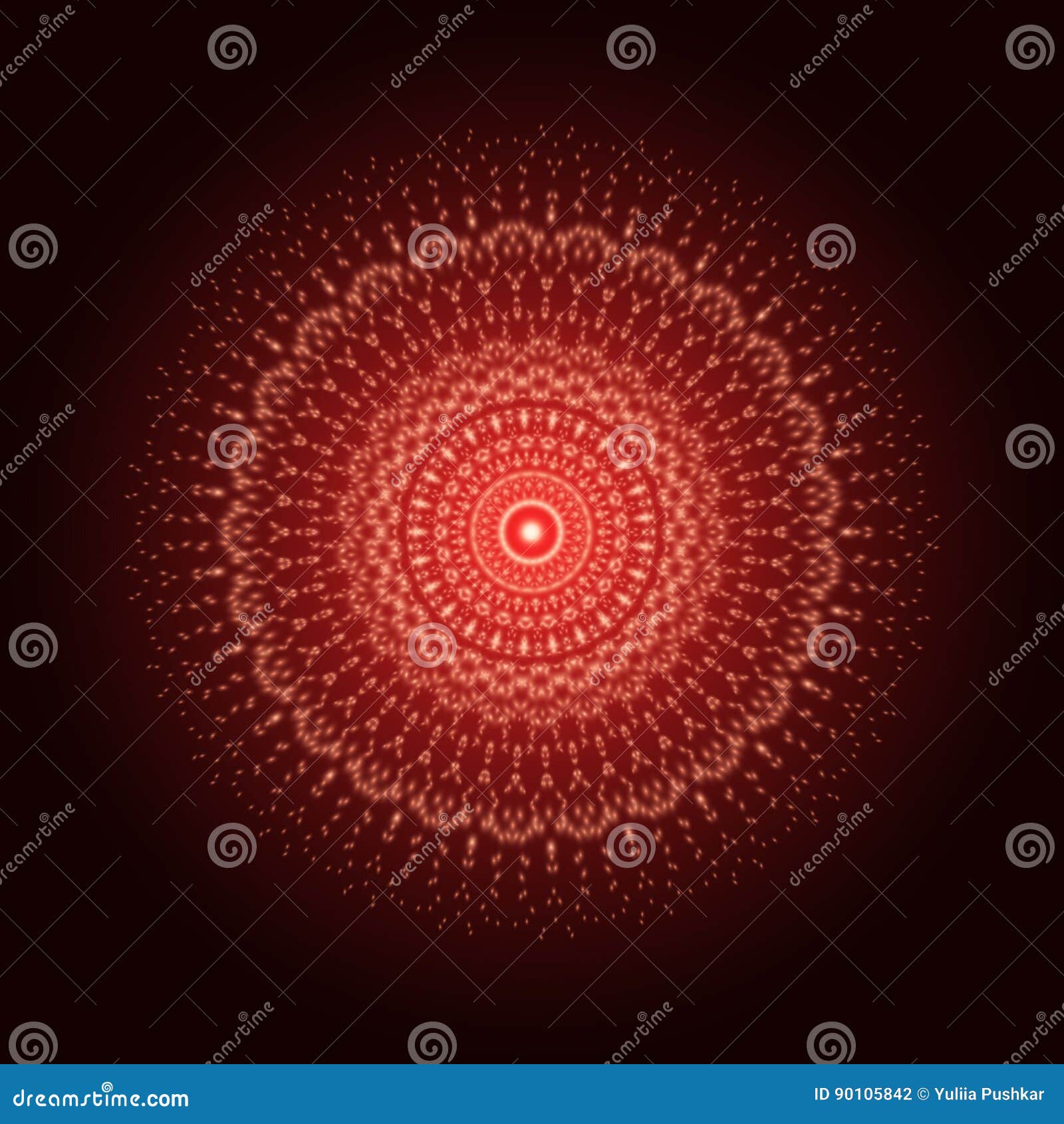 Red Light Mandala. Abstract Vector Ornament Stock Vector - Illustration ...
