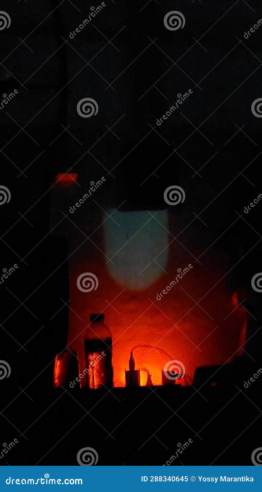 Red Light in the Middle of the Dark Night Stock Image - Image of night ...