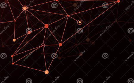 Red Light on Plexus Line Background. Polygon Mesh Particle Design Stock Vector - Illustration of ...