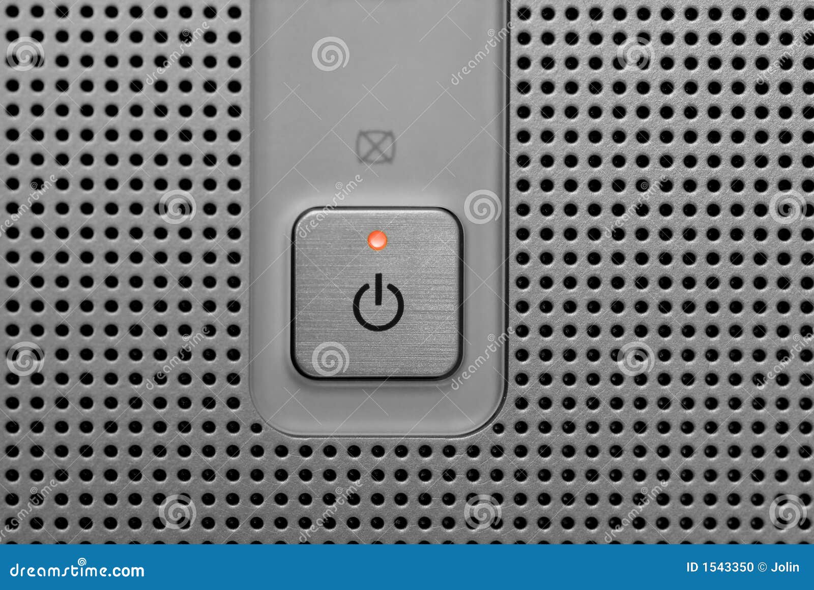 Red Light Power Button in Electronic Device Stock Photo - Image of ...