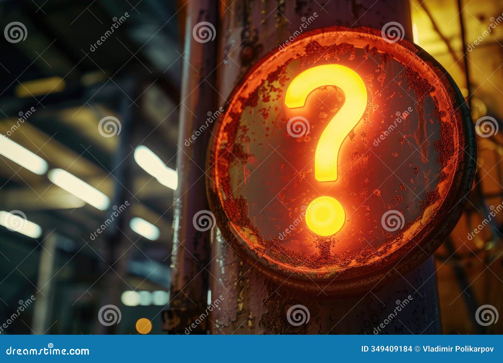A Red Light with a Question Mark Symbol. Suitable for Illustrating ...