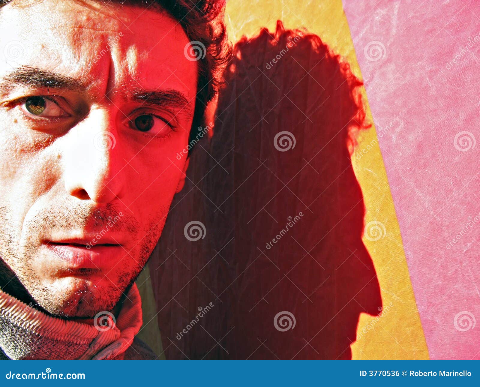 Red Light Reflection Portrait Stock Photo - Image of close, portrait ...