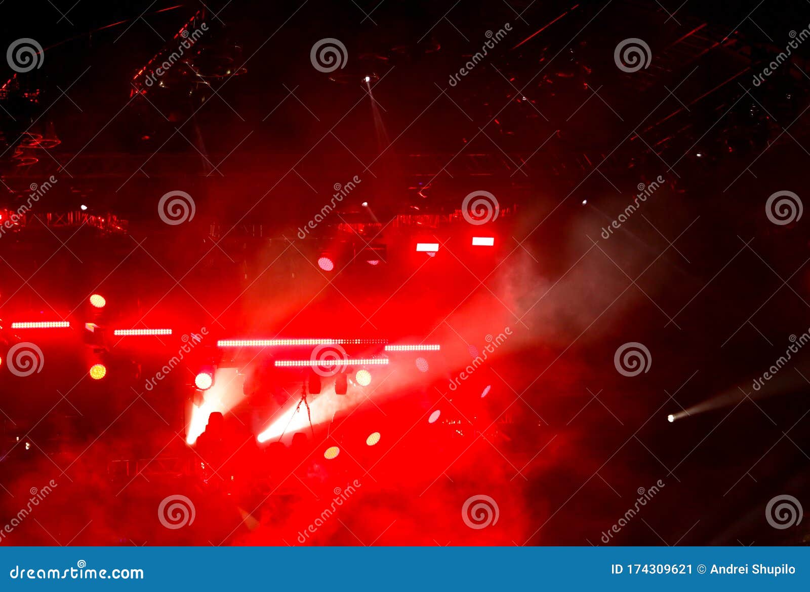 Red Light on a Rock Concert Stage As Background Stock Image - Image of ...