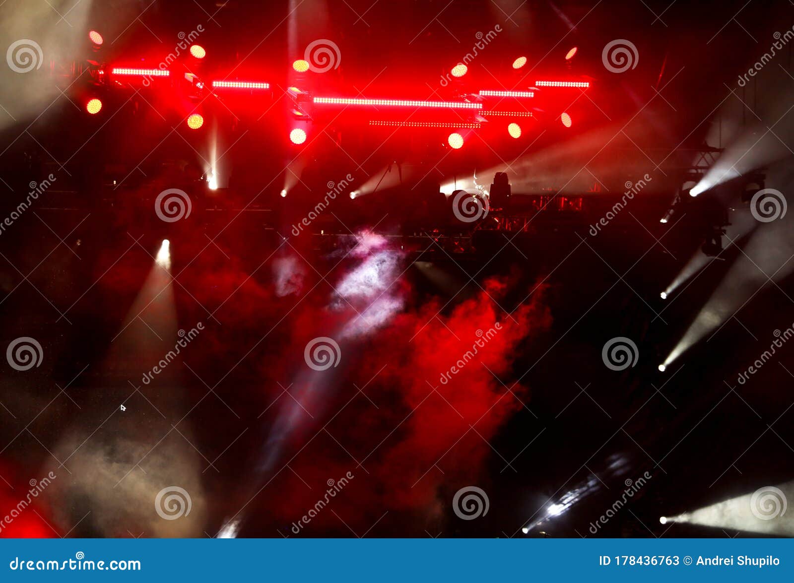 Red Light on a Rock Concert Stage As Background Stock Image - Image of ...
