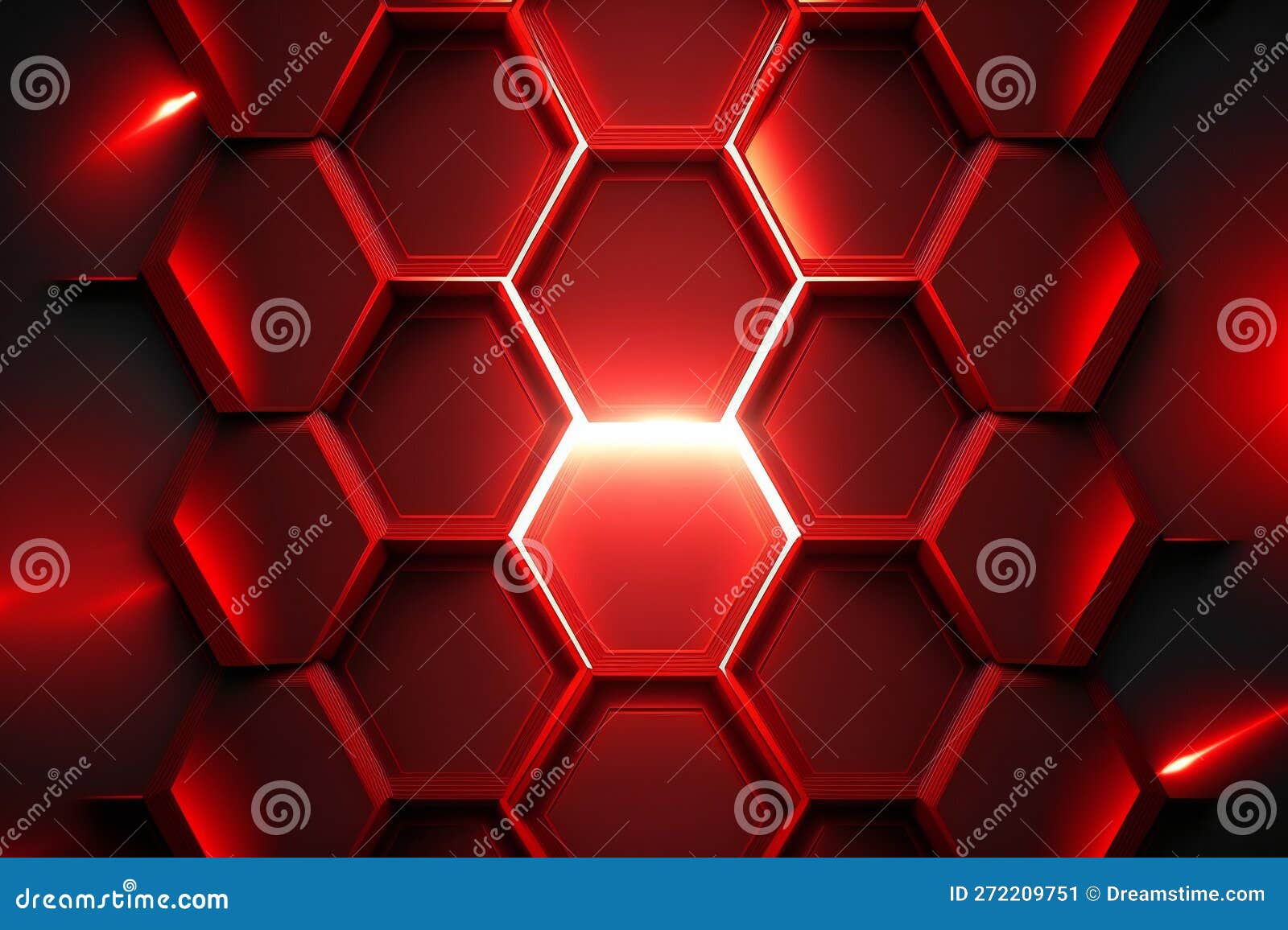 Red Light Shadow Direction on Hexagon, Abstract, Backgrounds Stock ...