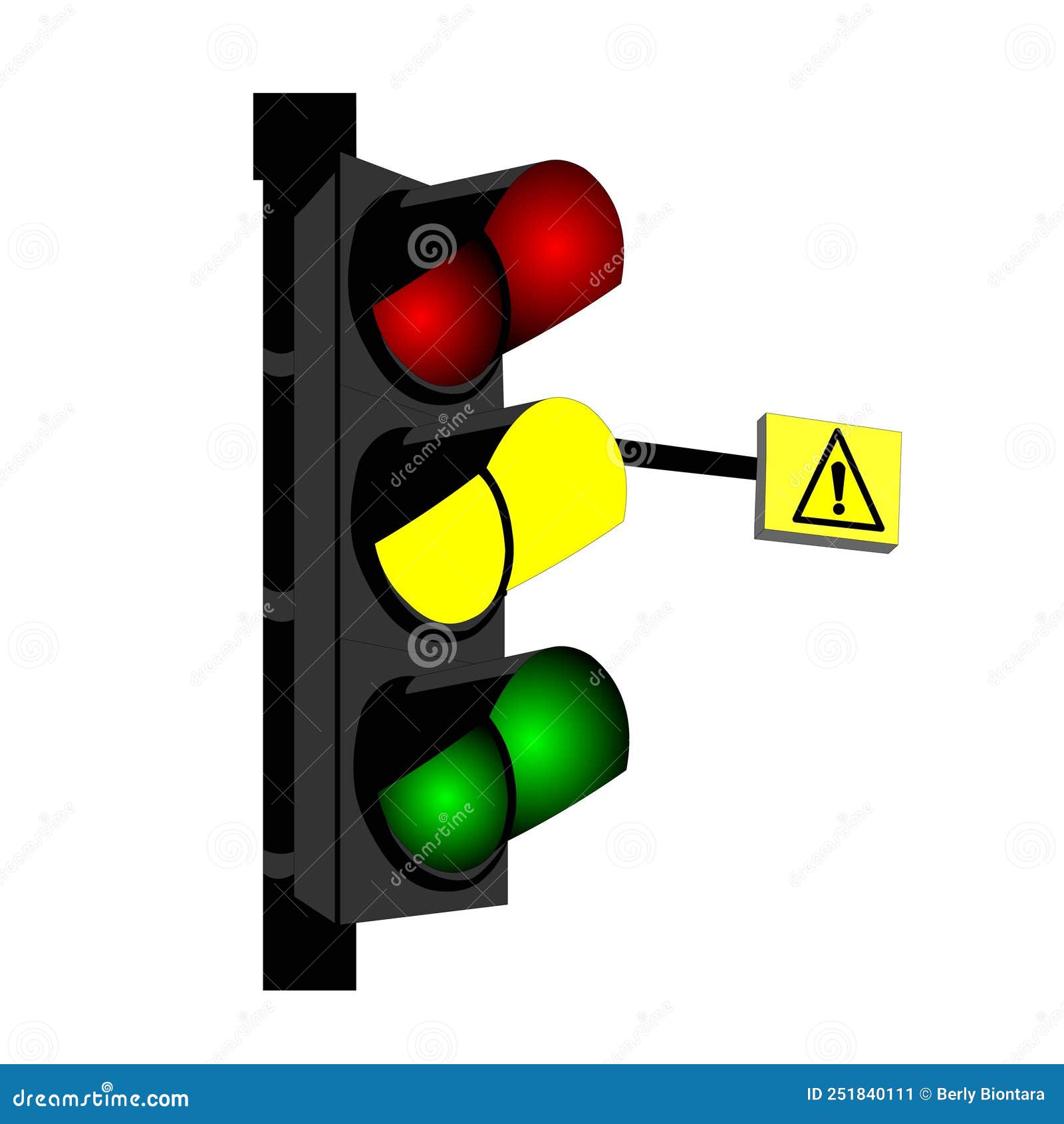 Red Light Sign at the Intersection Stock Vector - Illustration of color ...