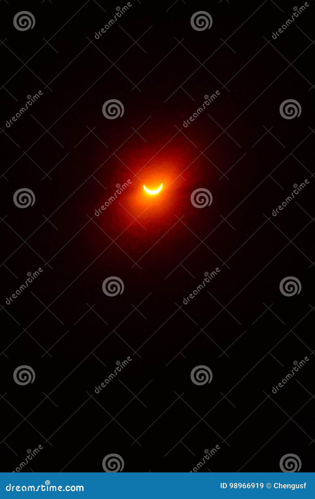 Red light of Solar eclipse stock image. Image of orbit - 98966919