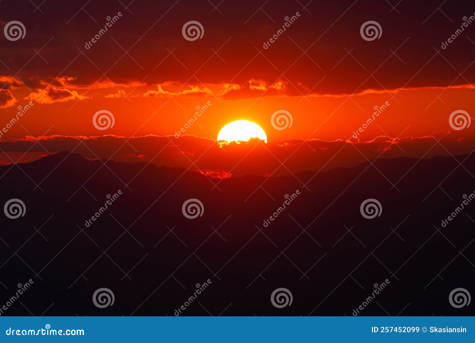 Red Light from Sunset Behind Cloudy Sky Stock Image - Image of dark ...