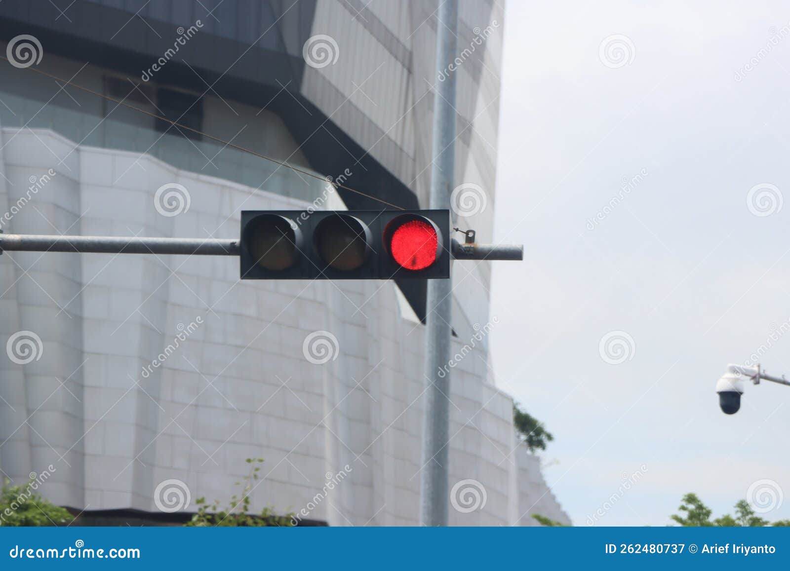 Red Light on a Traffic Light at a Highway Intersection Stock Image ...