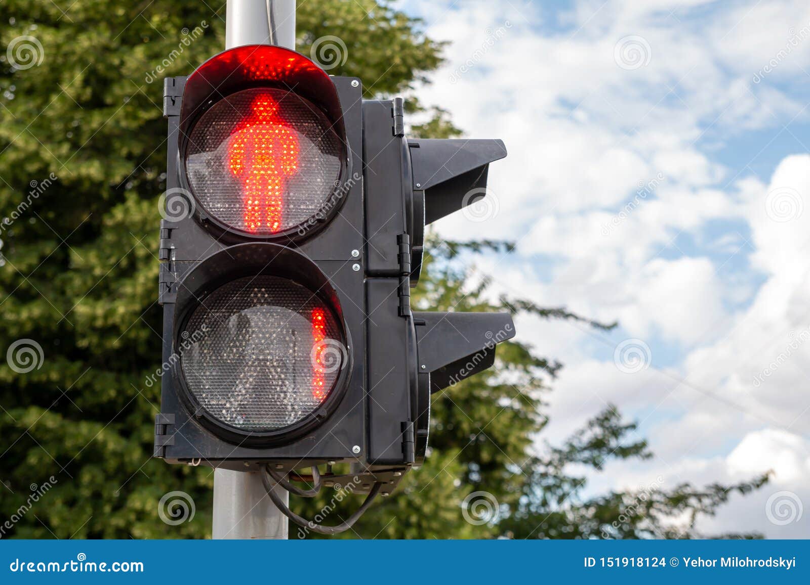 Red Light at Traffic Lights for Pedestrians. Stock Photo - Image of ...