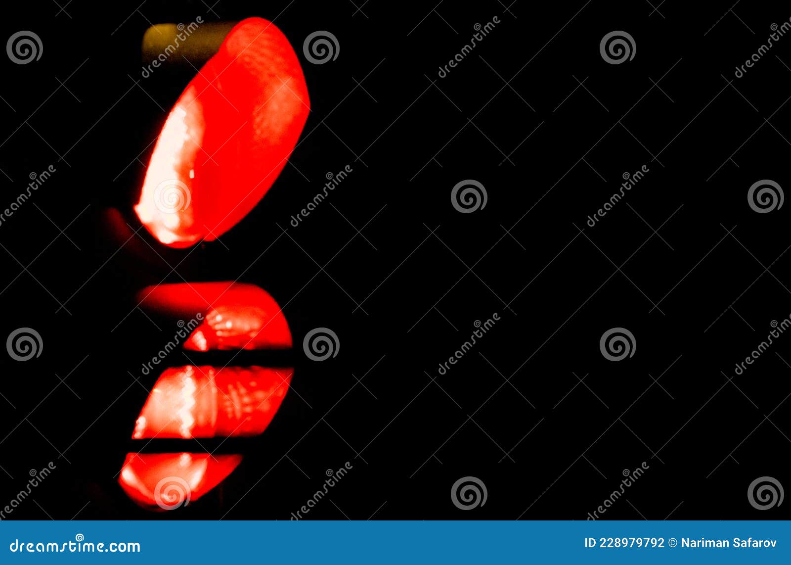Red Light at a Traffic Light at Night Stock Photo - Image of highway ...