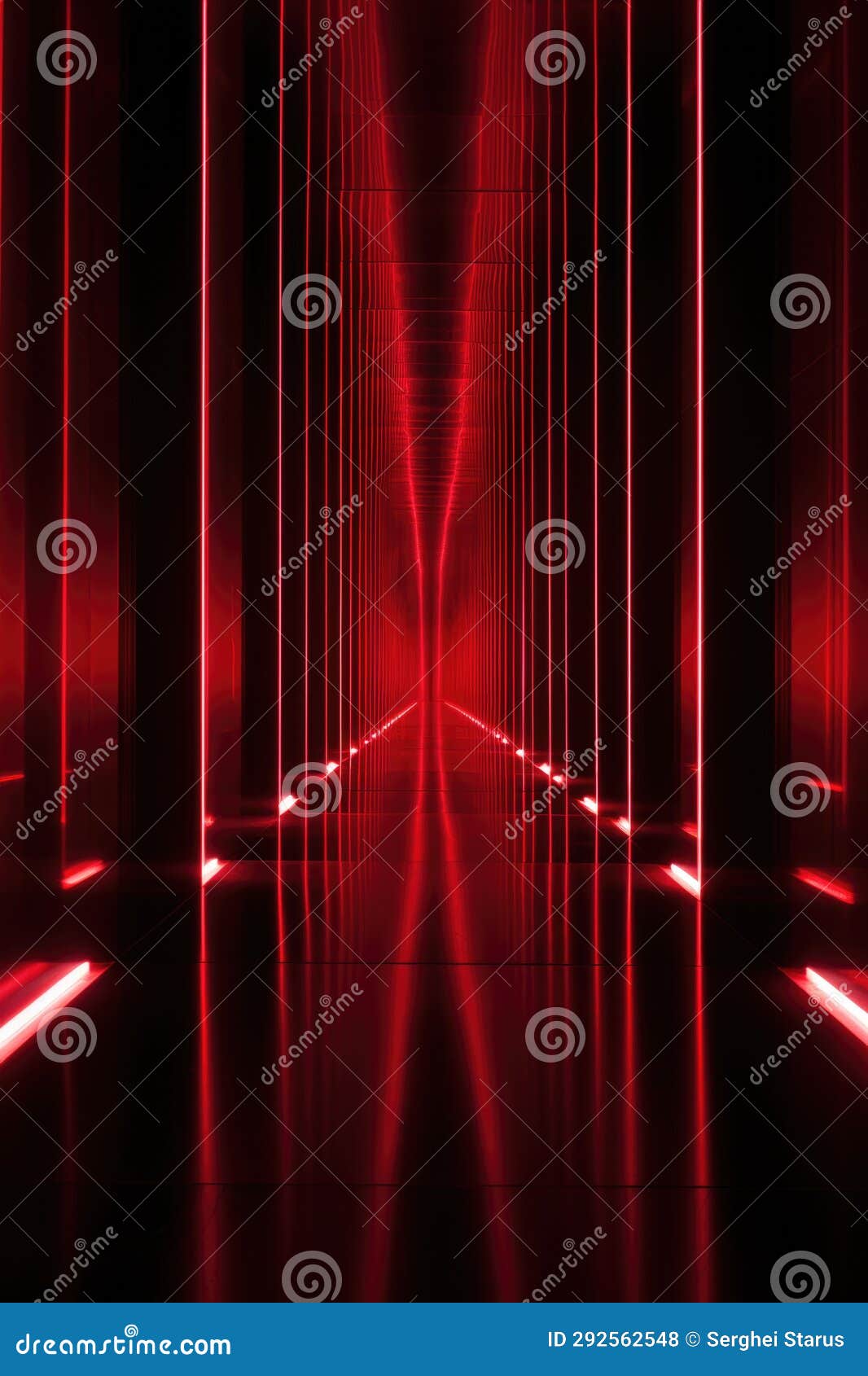 Long Hallway With Doors Gradually Getting Smaller, Displaying Linear ...