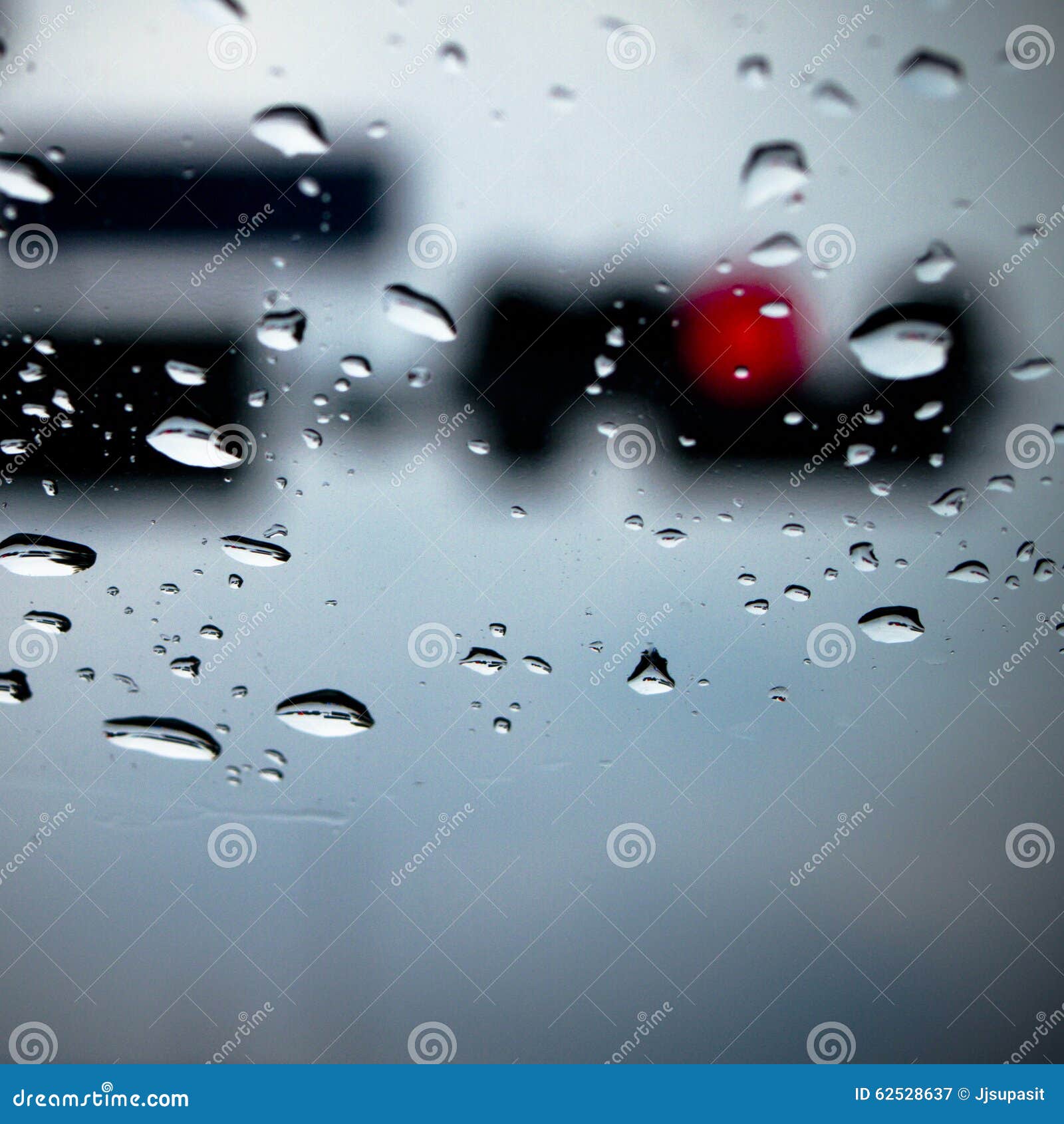 Red Light through Window in Raining Day Stock Image - Image of rain ...