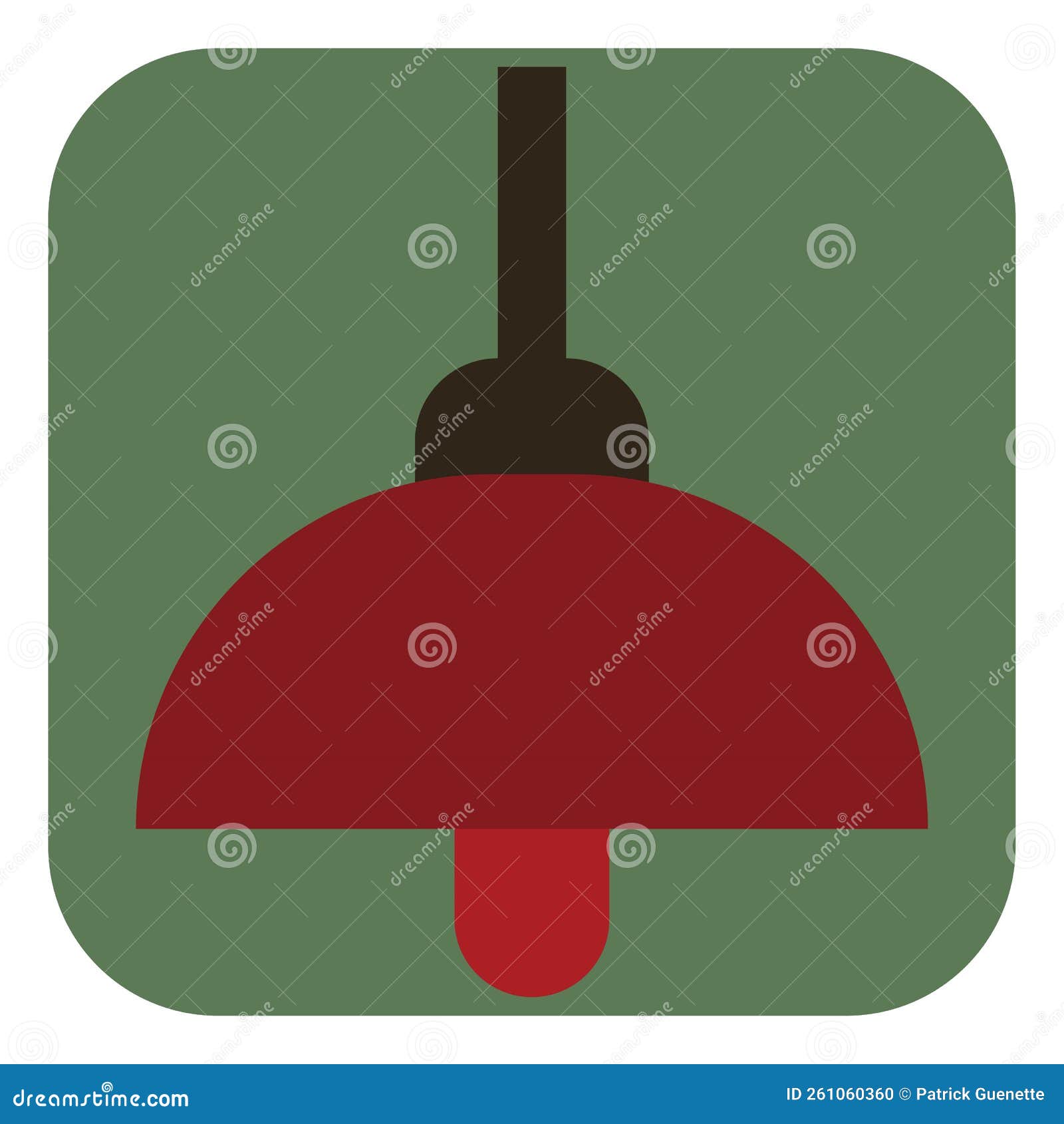 Red lightbulb, icon stock vector. Illustration of idea - 261060360