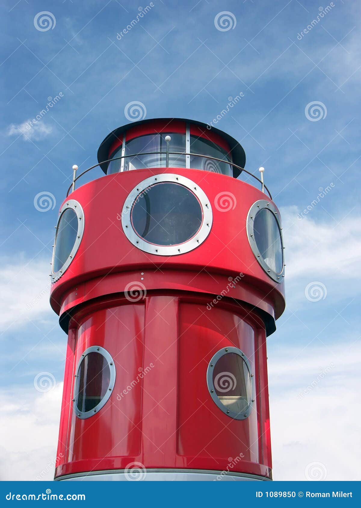 Red lighthouse stock photo. Image of direction, blue, indicate - 1089850