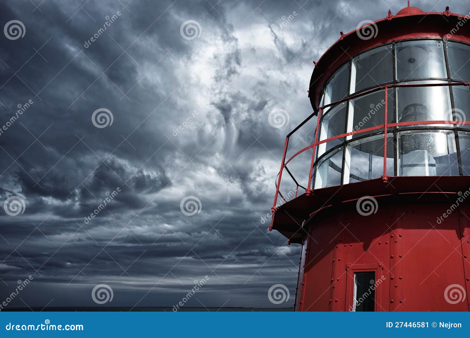 Red lighthouse stock image. Image of lens, navigation - 27446581