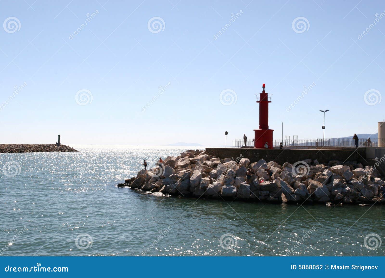 Red lighthouse stock photo. Image of line, water, reference - 5868052