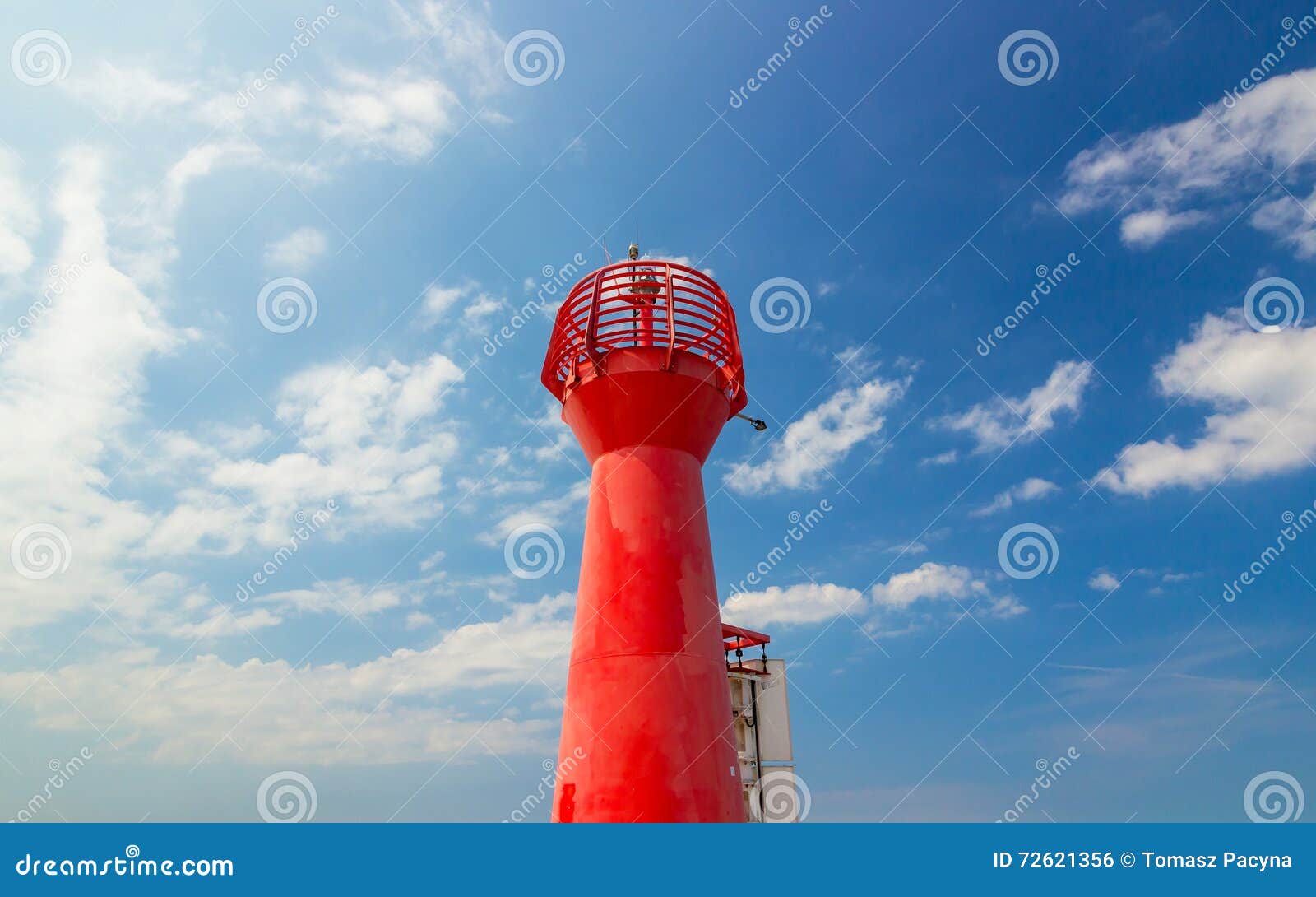 Red Lighthouse on the Baltic Sea Stock Photo - Image of direction ...