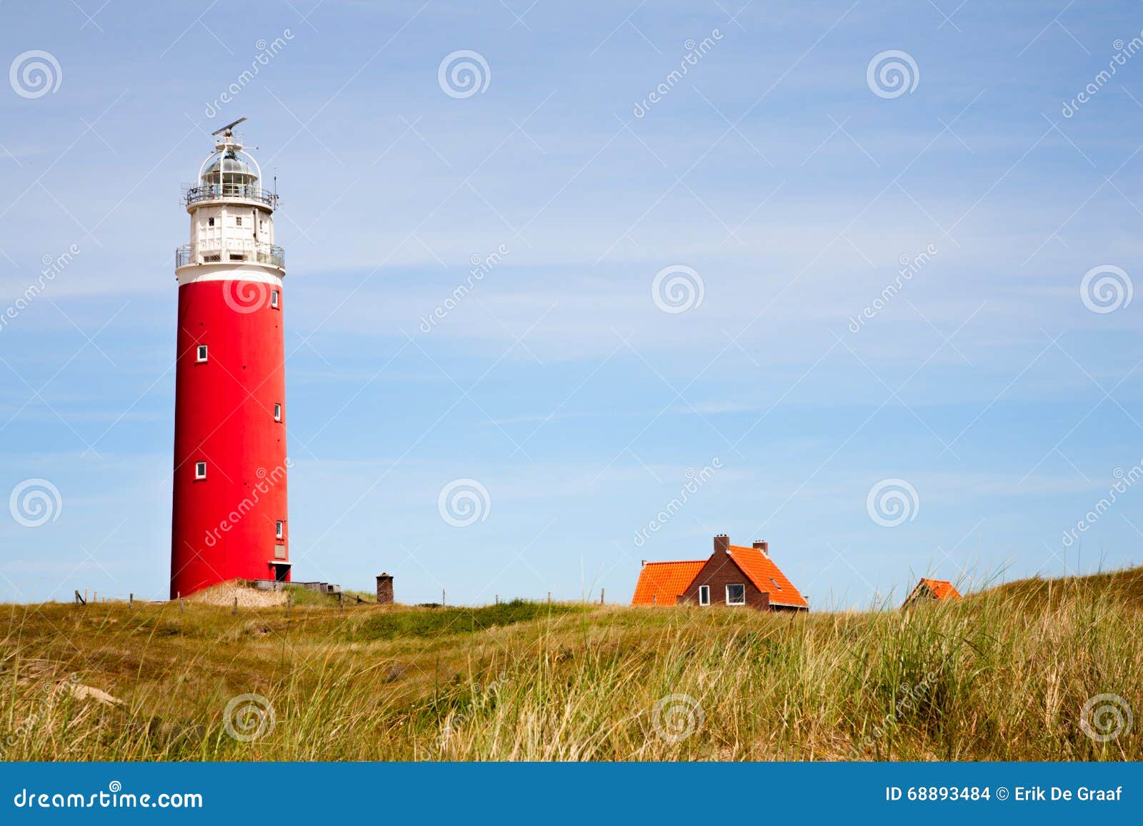 Red Lighthouse stock photo. Image of netherlands, scenelandmark - 68893484