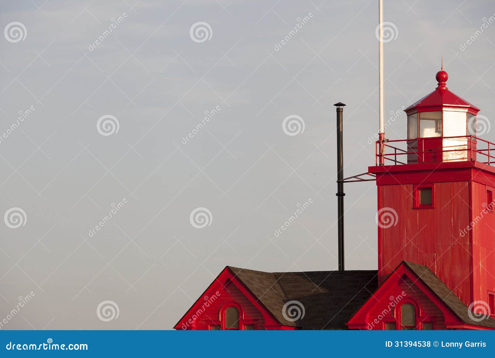 A red lighthouse stock photo. Image of lighthouse, michigan - 31394538