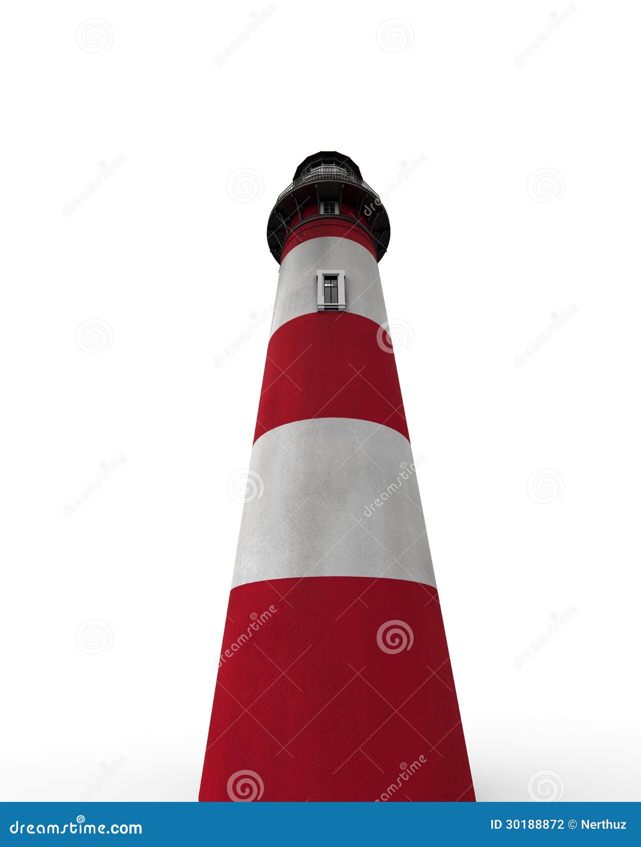 Red Lighthouse Isolated on White Background Stock Illustration ...