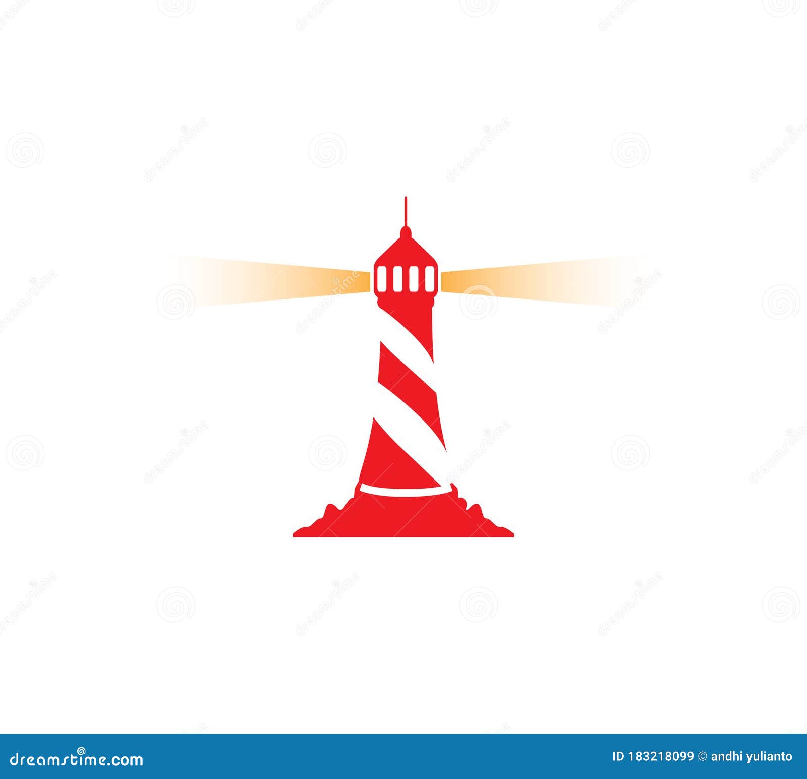 Red Lighthouse Shine Its Light Vector Logo Design Stock Illustration ...