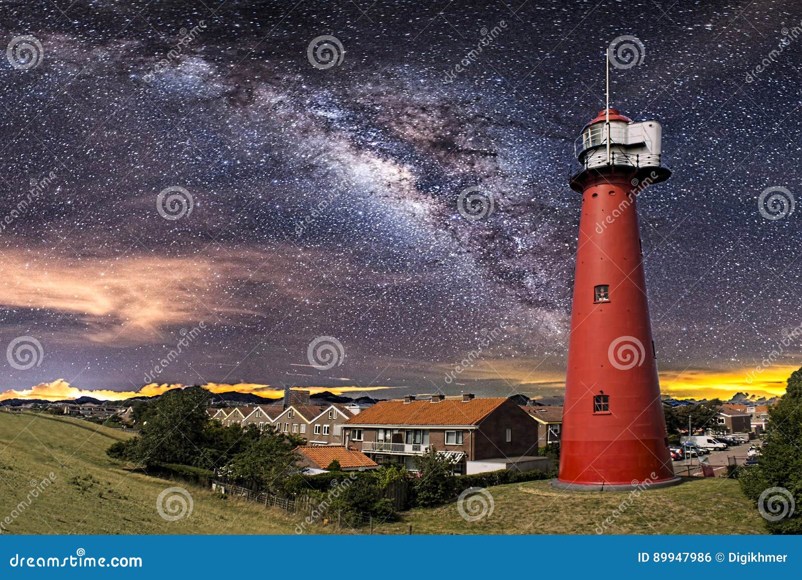 Red Lighthouse stock photo. Image of coast, coastline - 89947986