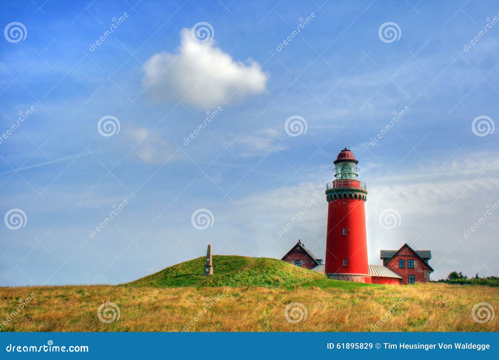 Red lighthouse stock image. Image of tland, sightseeing - 61895829