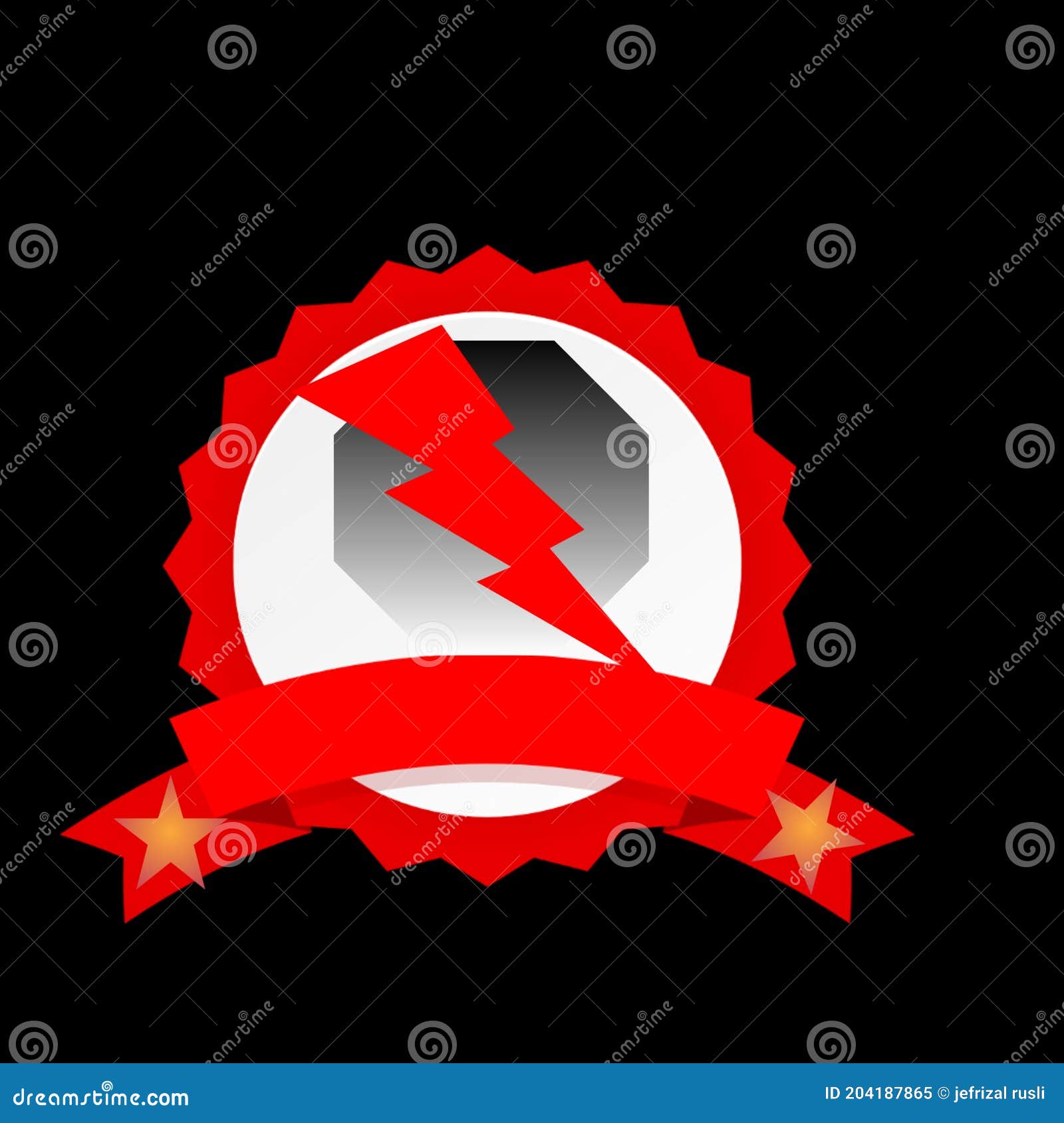 Red lightning logo image stock illustration. Illustration of white ...