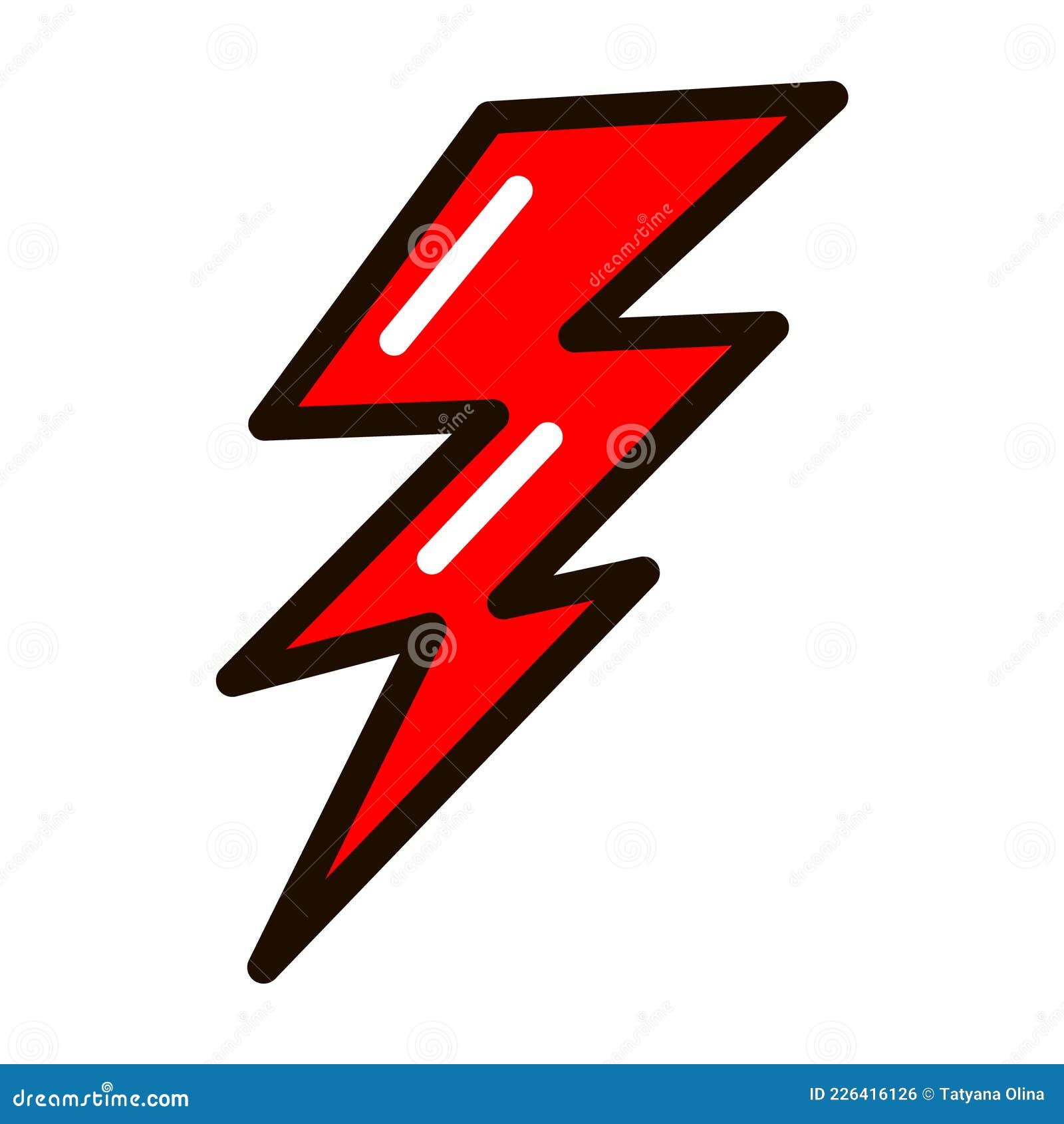 Red Lightning on a White Background. Vector Illustration Stock Vector ...