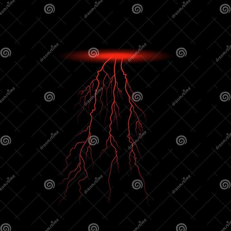 Red lightning vector stock vector. Illustration of night - 80777312